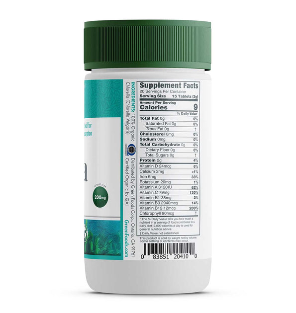 Green Foods | Organic Chlorella Tabs - packed with chlorophyll